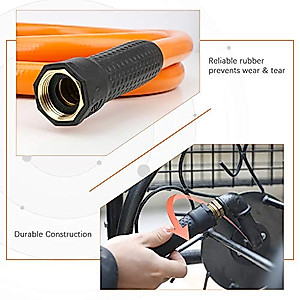 Worth Garden LEAD-IN Short Garden Hose 3/4 in. x 10ft. NO KINK,No Leak,HEAVY DUTY Durable PVC Water Hose with Brass Hose Fittings, Male to Female Fittings,Orange,12 YEARS WARRANTY,H065C02