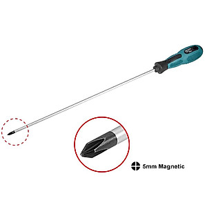 tatoko 12 inches long Slotted and Phillips Screwdriver, 12" Long Cross-head Screwdriver Flat Blade Screwdriver, Magnetic Screwdriver with Rubber Handle 2 Packs