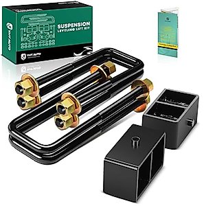 YHTAUTO 3 inch Rear Leveling Lift w/Hardware Kit Fits 1999-2019 Chevy & GMC Models, Silverado/Sierra 1500, RWD/4WD, Extended Square U-Bolts with Lift Blocks Suspension Leveling Lift Kit Set of 6