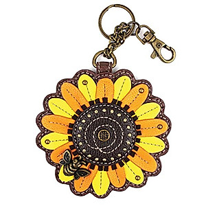 CHALA Plant Life Collection Women's Decorative Key Fob/Coin Purse Accessory (Sunflower)