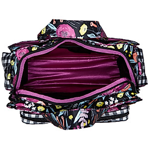 JuJuBe Be Prepared Travel Carry-on/Diaper Bag, Onyx Collection - Gingham Bloom