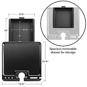 Saloniture Rolling Salon Coloring Tray - Folding Hair Stylist Color Cart with Drawer and Magnetic Bowls, Black