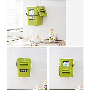 Small Trash Can with Lid Mini Kitchen Hanging Trash Can Tightly Sealed Odor Free, Small Countertop Compost Bin for Scraps from Daily Cooking, Mountable Trash Bin for Kitchen Counter,5L/1.3 Gal