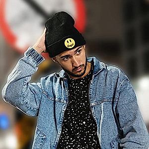 Winter Beanie Knit Hats for Men & Women Cold Weather Stylish Skull Cap Black