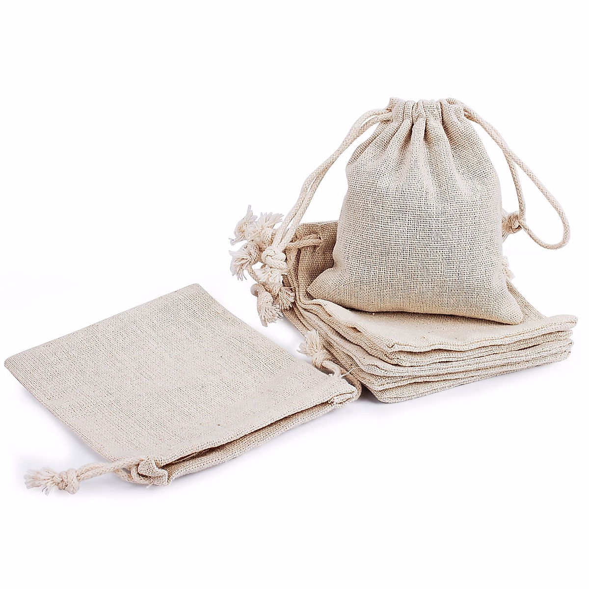 Hapdoo 24 Pack Cotton Muslin Bags with Drawstring Gift Bags Jewelry Pouches Sacks for Wedding Party and DIY Craft, 3 x 4 Inches, Presents, Festivals…