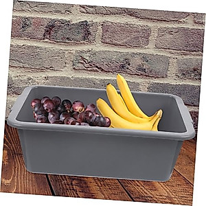 Levemolo 3pcs Restaurant Bowl Storage Box Dishpan Basin Tub Meat Prep Tub Dishwashing Tubs Utility Tub Wash Basin Tub Commercial Tote Tubs Rectangle Utility Dish Tub Storage Bins Pp Grey