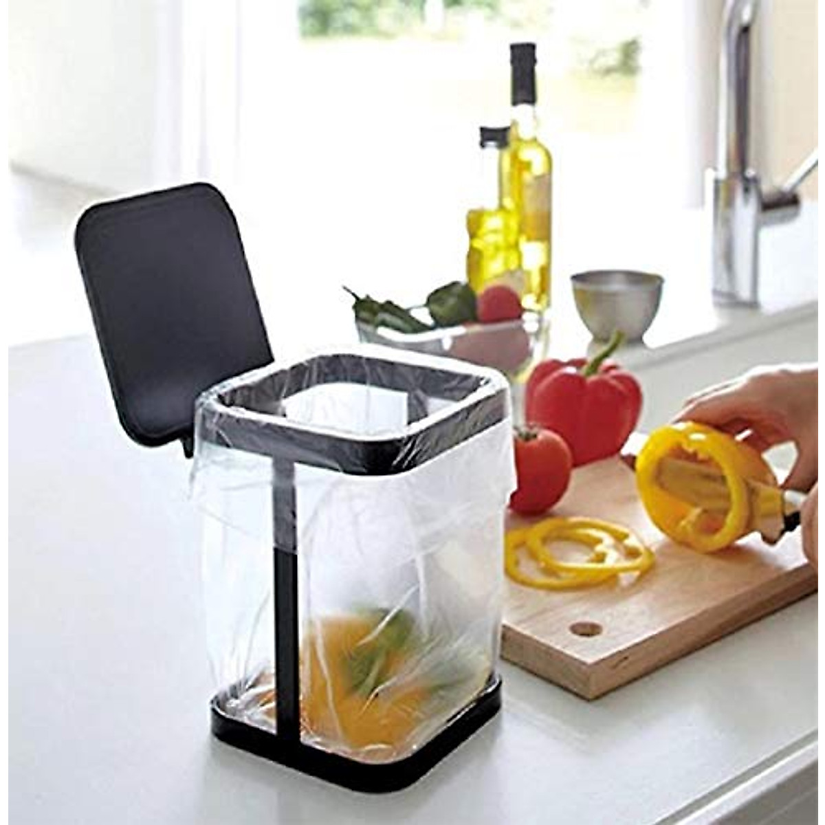 Mukkuri Garbage Bag Holder for Home Kitchen Garbage Can for Car (Black)