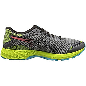 ASICS Women's Dynaflyte Running Shoe, Mid Grey/Flash Coral/Safety Yellow, 7.5 M US