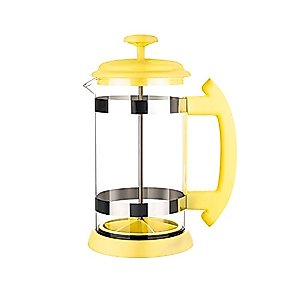 Coffee Kettle Coffee Kettle Stainless Steel Glass Teapot Coffee Tea Percolator Filter Press Plunger 1000ml Manual Coffee Espresso Maker Pot Flow Spout for Coffee and Tea (Color : Yellow)