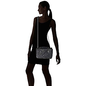 Love Moschino Borsa Pu Quilted, Women’s Satchel, Black (Nero), 10x17x28 cm (B x H T)
