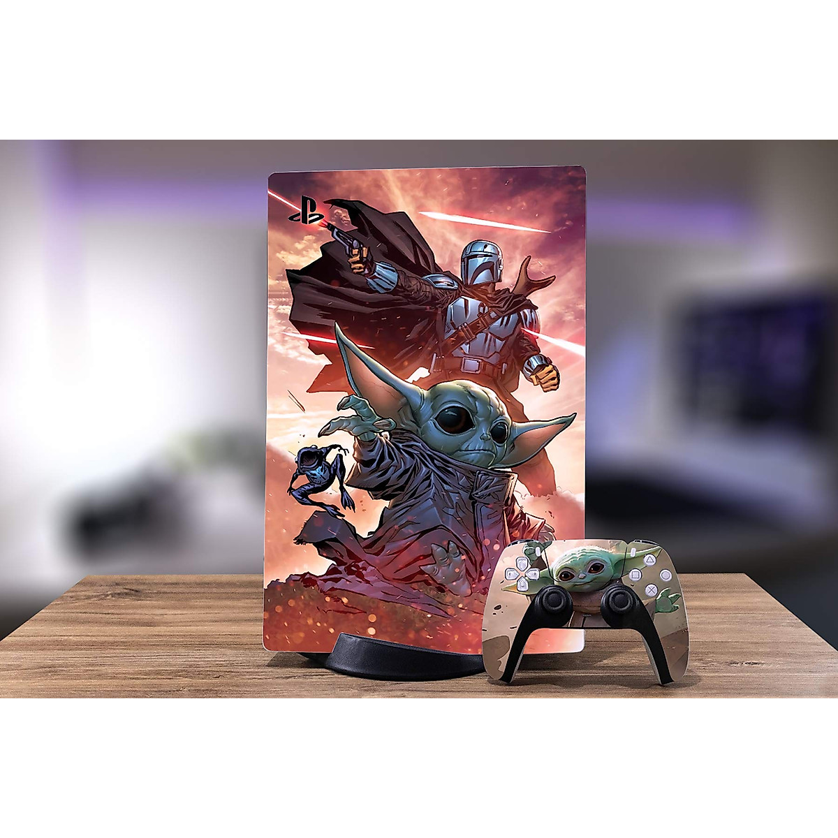 PEYANZ Skin Compatible with P.S.5 Console(Digital Edition) and Controllers Vinyl Sticker, Durable, Scratch Resistant, Bubble-Free