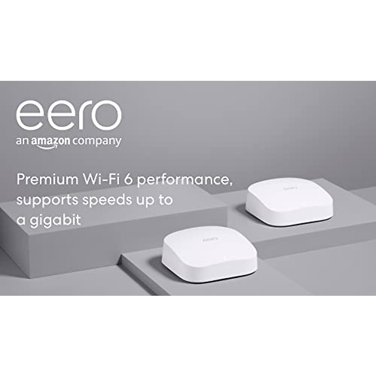 Amazon eero Pro 6 mesh Wi-Fi 6 system | Fast and reliable gigabit speeds | connect 75+ devices | Coverage up to 3,500 sq. ft. | 2-pack, 2020 release