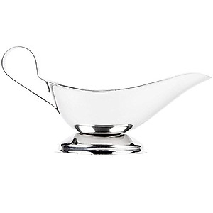 5 oz Stainless Steel Gravy Boat, Saucier with Ergonomic Handle and Big Dripless Lip Spout, Commercial Quality Sauce Boat