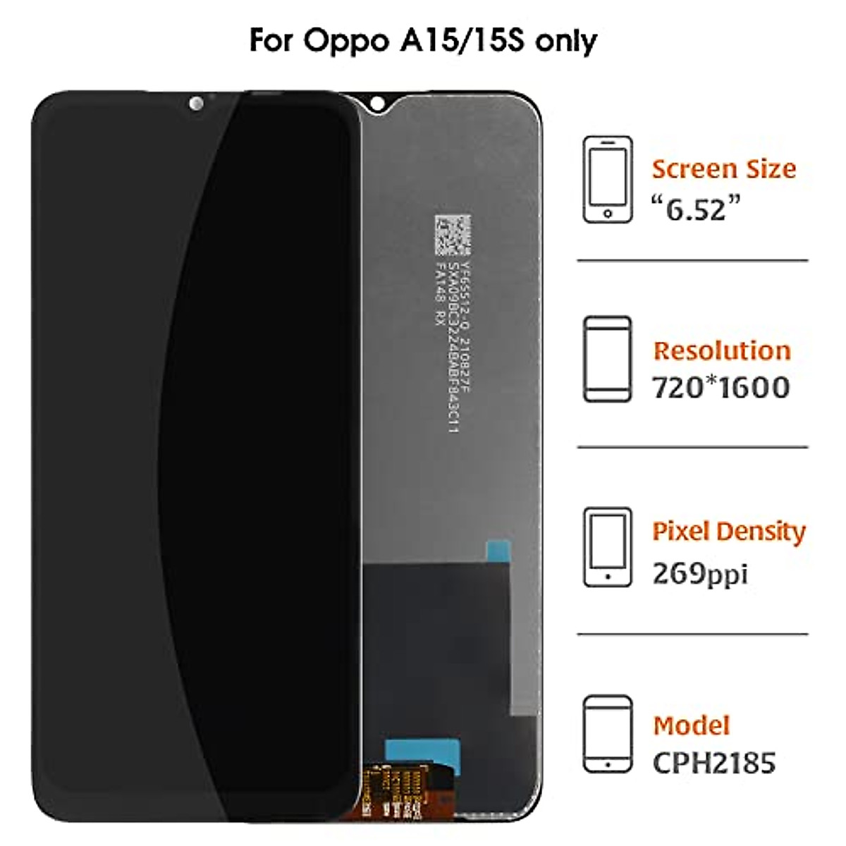 A-MIND for Oppo A15/A15s CPH2185 CPH2179 Screen Replacement LCD Display Touch Digitizer Full Assembly Repair Kits with Tools