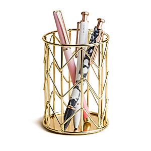 U Brands Pencil Cup, Wire Metal, Gold - 897U06-24