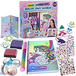 Unicorn Journal Kit for Girls 6-12, FunKidz Scrapbook Set for Teens Diary Kit for Girl Activities Creative Gifts