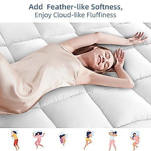 songlibin Mattress Topper,Extra Thick Mattress Pad for Back Pain,Cooling Mattress Cover with 21'' Deep Pocket, Breathable Bed Topper for Hot Sleeper(White), King(78''×80'') (JMCL5-20230603)