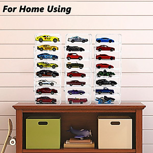 KISLANE 24 Toy Cars Display Case Compatible with Toy Cars, Transparent Acrylic Display Case Matchbox Cars