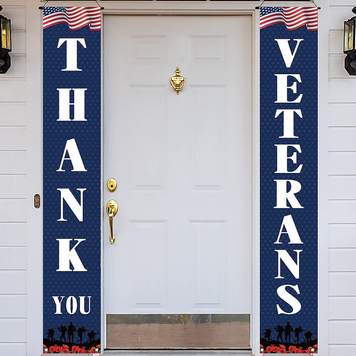 Memorial Day Decorations Thank You Veterans Porch Banner 4th of July Memorial Day Independence Day Patriotic Decorations and Supplies for Home Party