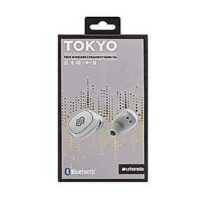 Urbanista Tokyo True Wireless Earbuds 16H Playtime Bluetooth 5.0 with Charging Case, Multi Function Button Earphones Compatible with Android and iOS - Silver