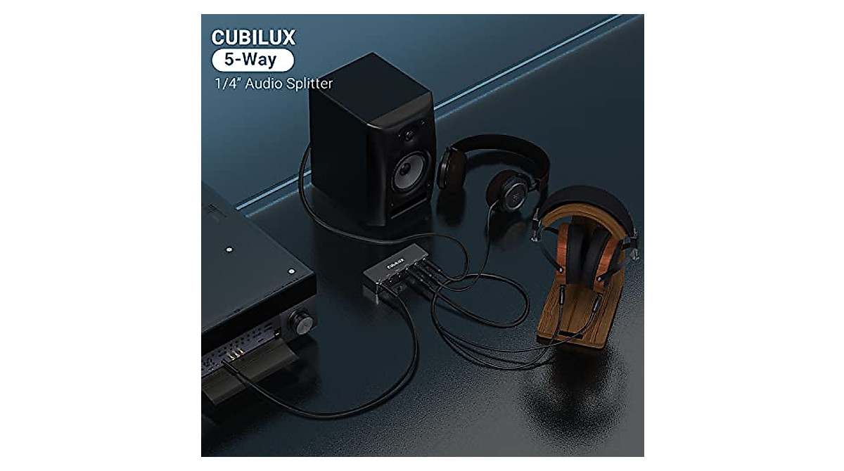 Cubilux 6.35mm Headphones Splitter Box for Audio
