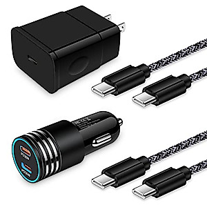 Super Fast Charger Type C, 25W Samsung Android Phone Charger for Samsung Galaxy A14 5G S23 S23+ S23 Ultra S22 S21 S20 FE A13 A53 A12 A04s A03s A54 A34, 60W Car Charger, USB C to USB C Cable(3ft+6ft)