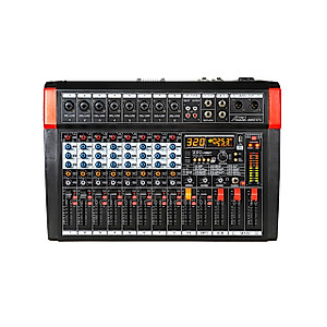 Audio2000'S AMX7373 Eight-Channel Audio Mixer with 320 DSP Sound Effects, Stereo Sub Out with Sub-Out Level-Control Fader, Level-Control Faders on All Channels, and USB/Computer Interface