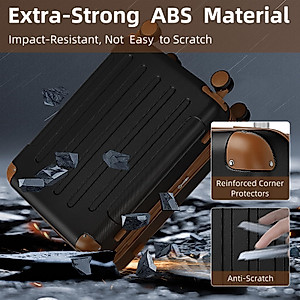 LARVENDER Luggage Sets 5 Piece Hard Shell Expandable Suitcase Set with Double Spinner Wheels TSA Lock (Black Brown, 5 Piece Set)