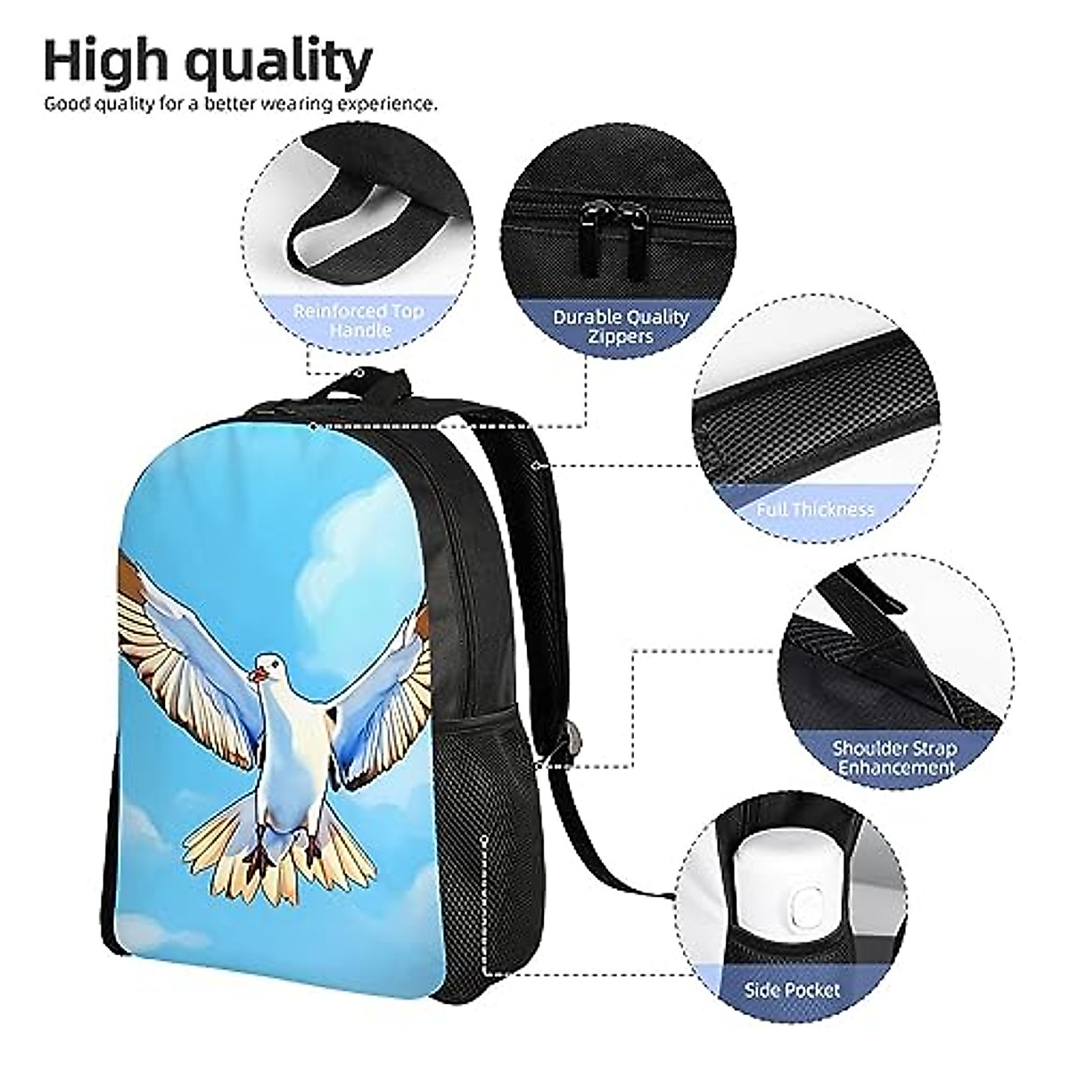 RLDOBOFE Seagulls in flight Backpack For Women Men Travel Laptop Backpack Rucksack Casual Daypack Lightweight Travel Bag