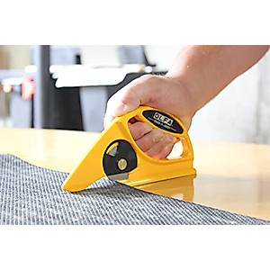 OLFA 45mm Rolled Material Cutter (45-C) - Rotary Blade Utility Knife w/ Solid Base & Large Handle for Cutting Carpet, Linoleum, Fabric, Paper, Replacement Blades: OLFA RB45-1 Rotary Blades