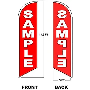 4 Less Co VAPE SMOKE SHOP - Windless Swooper Flag Feather Banner Sign 3x11.5 ft Tall (Flag Only) rz