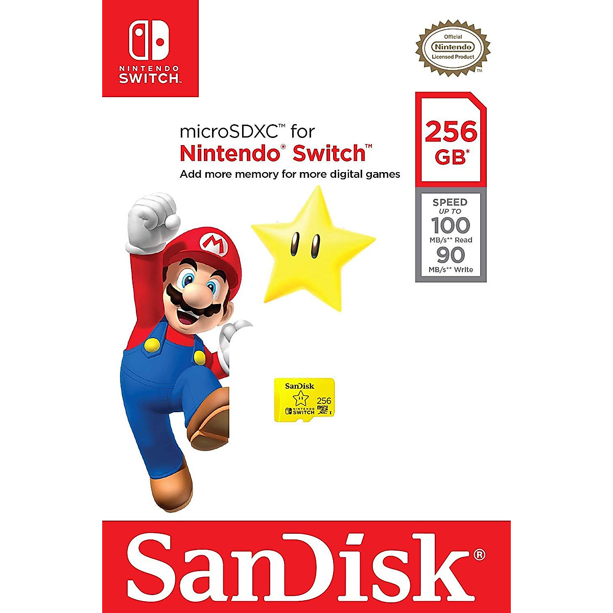 BlueProton USB 3.0 MicroSDXC Card Reader with SanDisk 256GB MicroSDXC UHS-I Card for Nintendo Switch Bundle