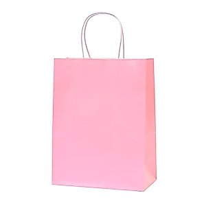 Nexmint 24-Pack Medium Pink Paper Gift Bags with Handle: Pink Gift Bags, Pink Paper Bag, Shopping Bag, Party Favor Bags, Treat Bags, Goodie Bag, Business Tchotchkes, Shopping Bag, Retail Bag, Kraft Paper Bag