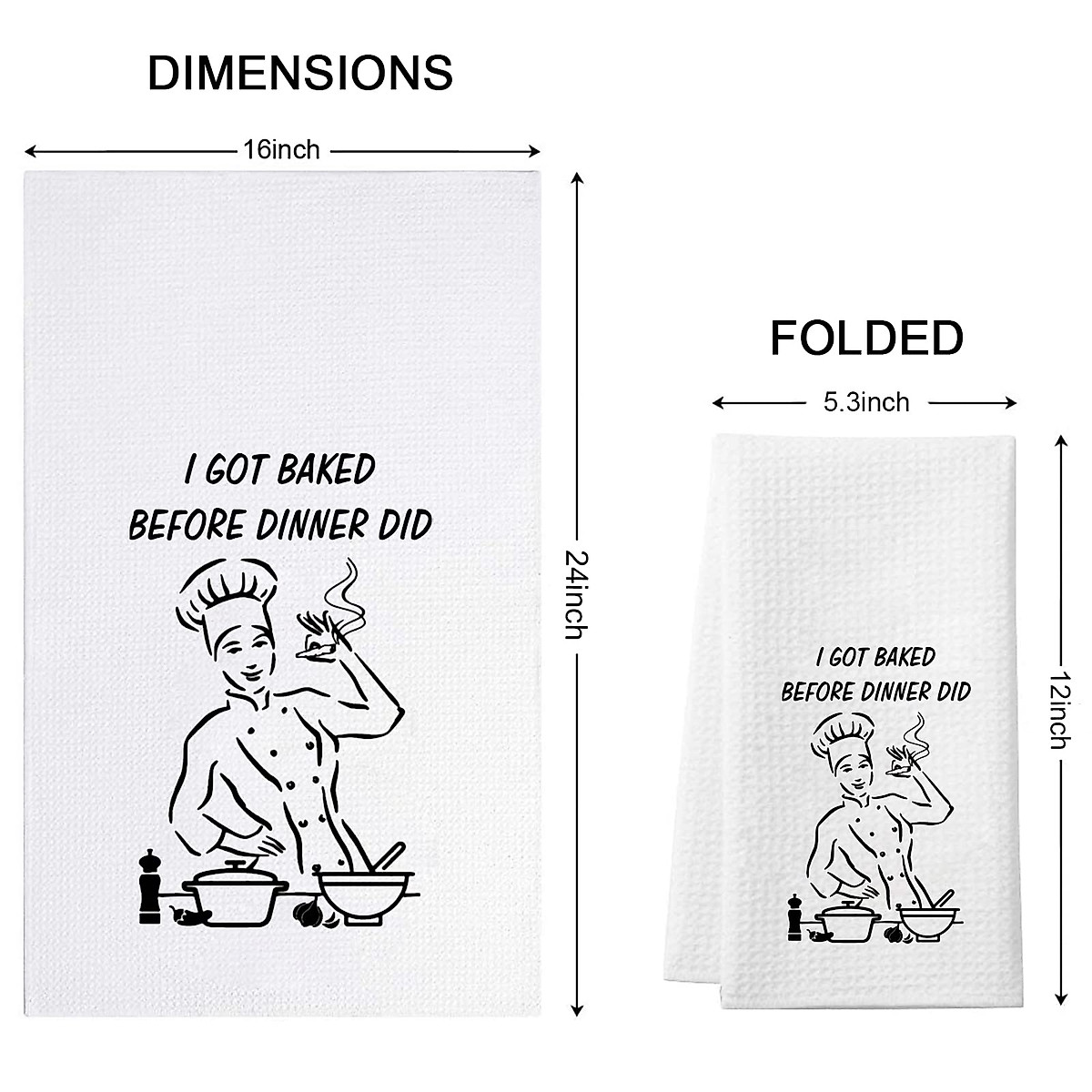 WCGXKO Funny Kitchen Towel I Got Baked Before Dinner Did Kitchen Decor Housewarming Gift (I GOT Baked)