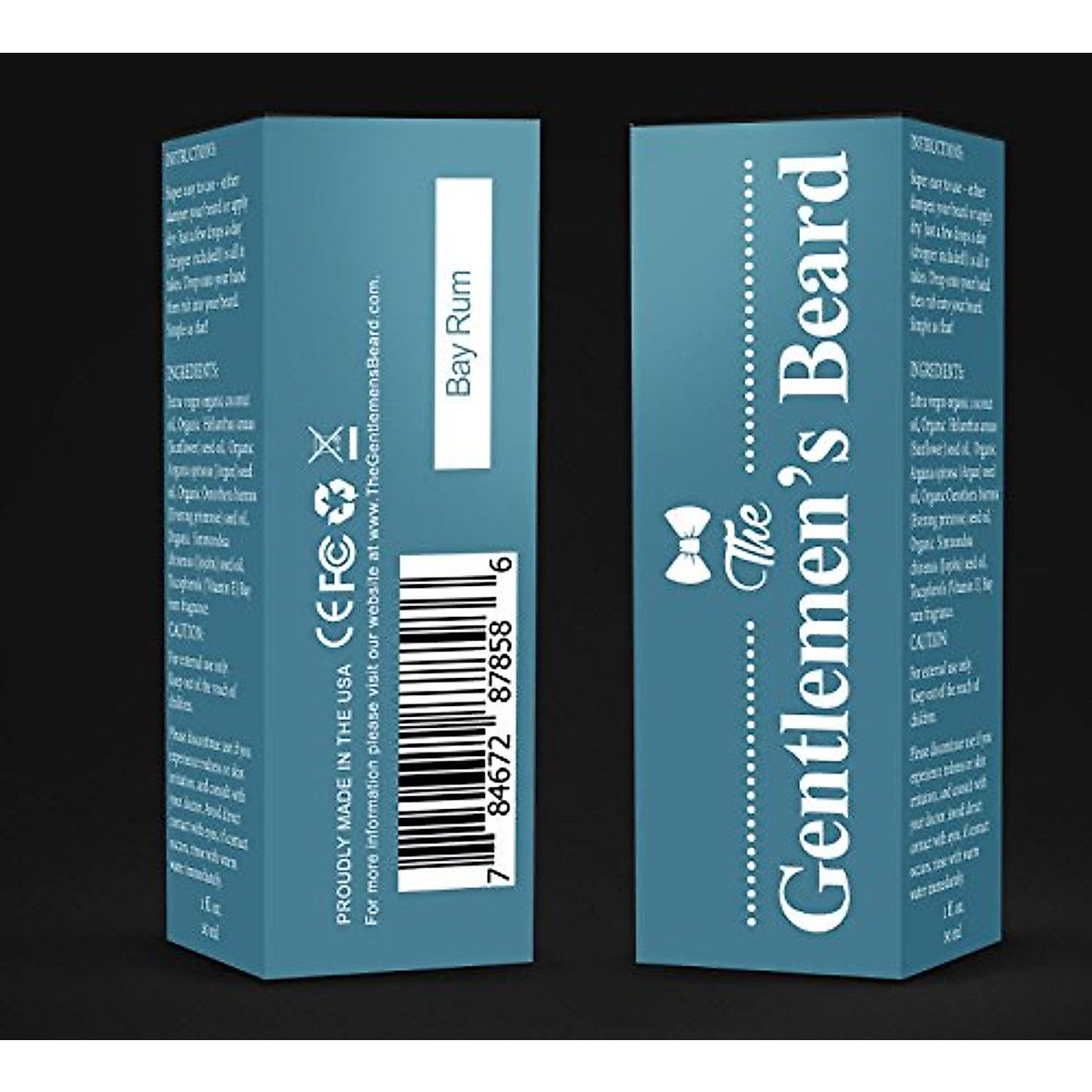 The Gentlemen's Beard Premium Bay Rum Beard Oil - Conditioner Softener - All Natural - Softens, Strengthens and Promotes Beard & Mustache Growth - Leave In Conditioner Moisturizes Skin