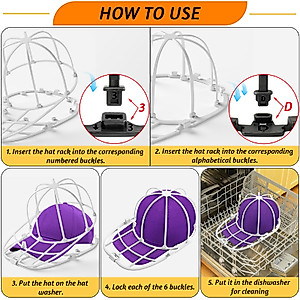 Hat Washers Cap Washers for Washing Machine, Hat Cleaning Shaper Protector Fit for Adult and Kid's Baseball Caps, White