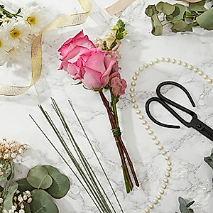 Juvale 300 Pieces Green 18 Gauge Floral Wire Stems for DIY Crafts, Artificial Flower Arrangements (16 in)