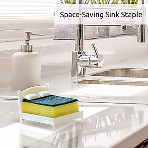 KINTAN Kitchen Sponge Holder, Storage Box for Scrubbing Cloth Creative Sponge Storage Bed, Kitchen Bathroom Drain Stand