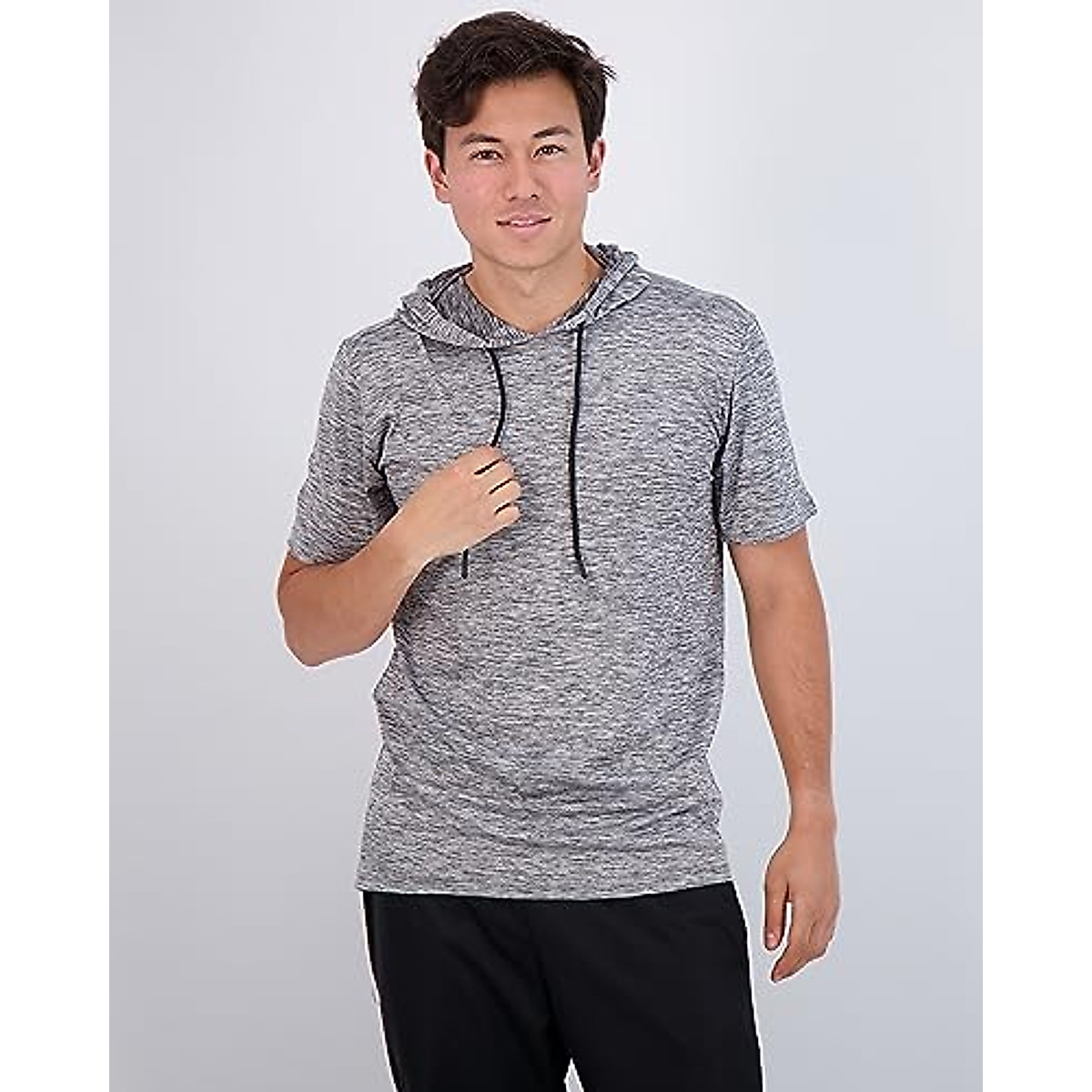 3 Pack: Mens Dry Fit Moisture Wicking Short Sleeve Active Athletic Hoodie Pullover Sweatshirt Workout Running Fitness Gym Sports Casual Tee Outdoor Summer Hiking Beach Outfit- Set 5, L