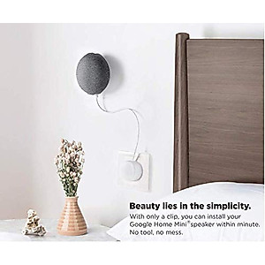 Mount Plus SB-58W Wall Ceiling Cabinet Mount Holder Stand Clip for Google Nest Home Mini Gen 1, Gen 2, Round Speaker Accessories (1 Pack White)