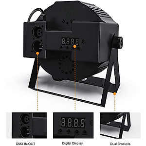 Missyee 18 RGB LED DJ Stage Uplight -DMX Control Sound Activated with Remote Control and 7 Modes LED for Wedding, Events, Christmas and Halloween Music Disco Party -R&D in USA -8 Pack
