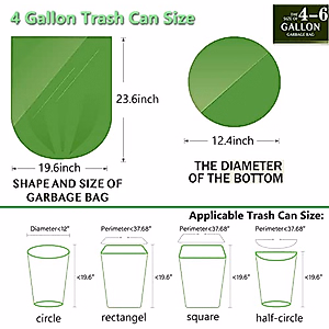 Small Trash Bags, 1.2 Gallon Extra Thick Garbage Bags,& Wastebasket Liners for Kitchen Bathroom Office Car Pet, (120 Counts, Green)