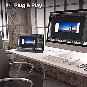 KYY Portable Monitor Latest 15.6'' FHD 1080P USB-C HDMI Laptop Monitor w/Smart Cover Bag & Dual Speakers, External HDR Computer Screen, Travel Gaming Monitor for PC MAC Phone Xbox PS4/5 Switch