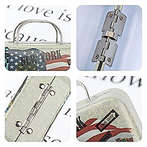 Framendino, 5 Pack Mini Suitcases Boxes Small Cartoon Tin Plate Gift Box Rectangular Coin Container Handbag with Handle for Party Wedding Decorations (Style D)