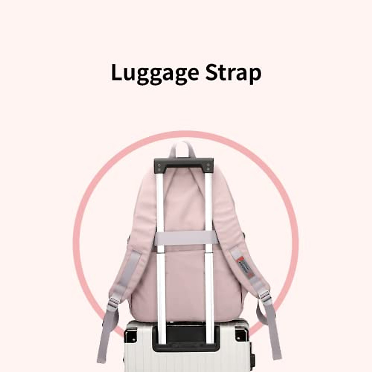 Aesthetic Laptop Backpack Kawaii Backpack Back to School Anti Theft Slim Durable Backpack with Large Capacity (Pink)