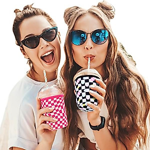 3 Pack Reusable Neoprene Sleeve for Iced & Hot Drinks, Compatible with Starbucks & Dunkin' Coffee Cup (Christmas Fun)