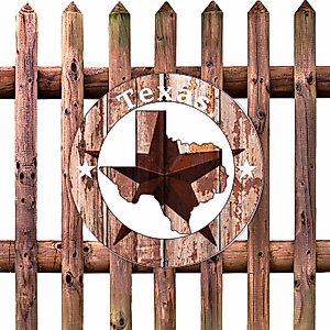 Men Wall Décor Metal Signs Outdoor Texas Lone' Star Home Map Country Gifts Posters Western State Flag Patriotic Farmhouse Tin Signs for Living Room Restaurants Entryway Wall Decor 12x12in Round