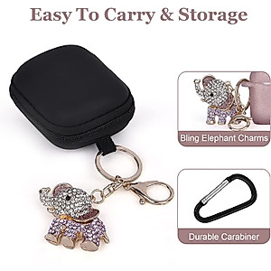 TOROTOP Silicone Case Compatible with Airpod Case Case Cover Accessories with Bling Elephant Keychain/Storage Box for Airpods 2/1 Charging Protective Case(Rose Gold)