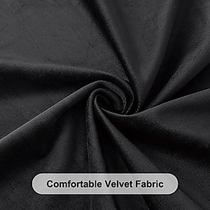 Furniliving Velvet Home Office Chair, Height Adjustable Swivel Vanity Chair with Wheels, Upholstered Desk Task Makeup Chair Computer Chair with Gold Metal Base Stool Chairs (Black)