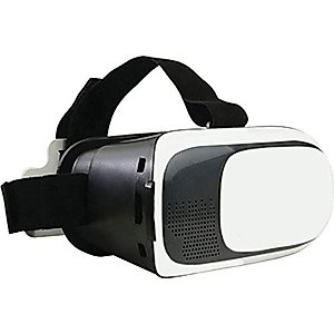 Deco Essentials VR Viewer for Mobile Games, Movies, and Augmented Reality | for 3.5"-6" Android & iPhones | Adjustable Straps and Lens | Audio Ports | (DGVR100BK)